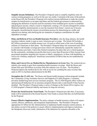 Summary Presidents Proposal | PDF