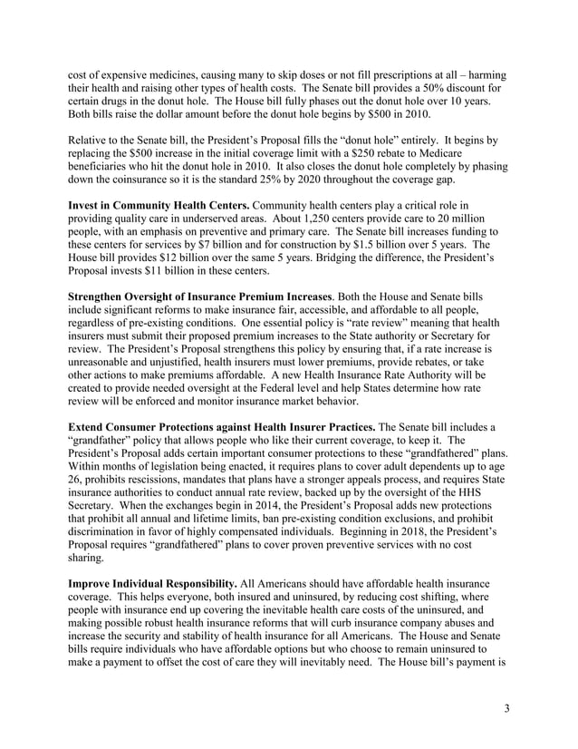 Summary Presidents Proposal | PDF