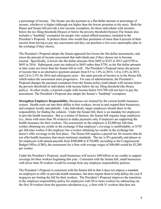 Summary Presidents Proposal | PDF