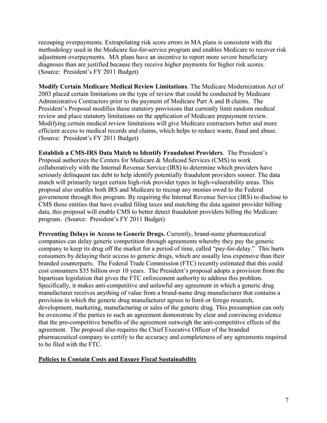 Summary Presidents Proposal | PDF