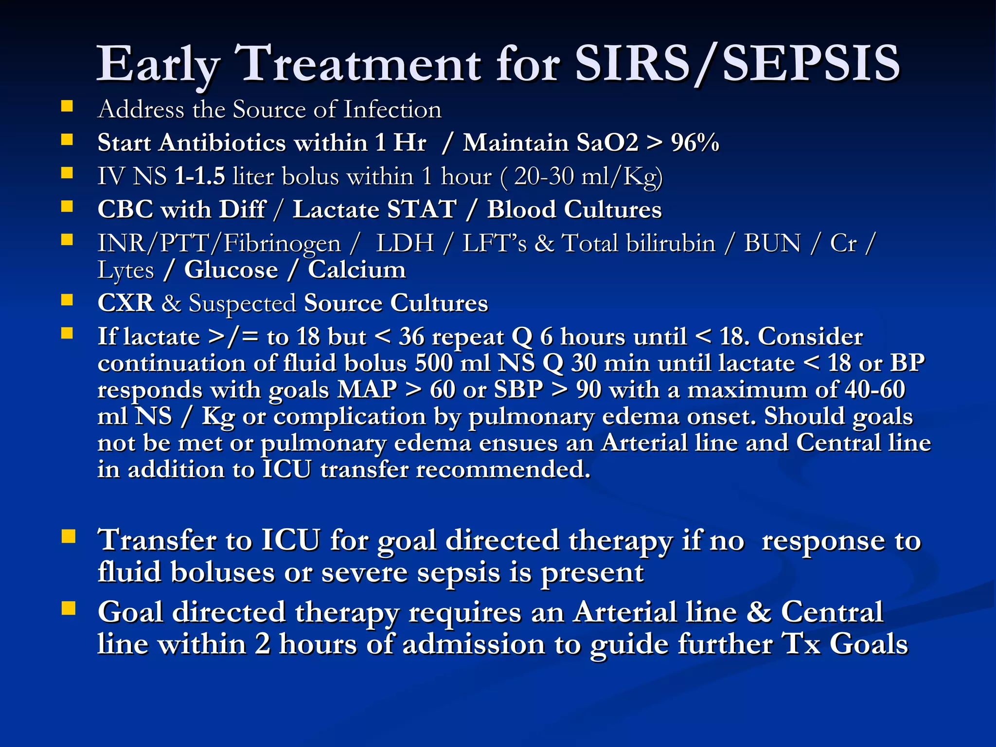 Summary sirs-sepsis | PPT