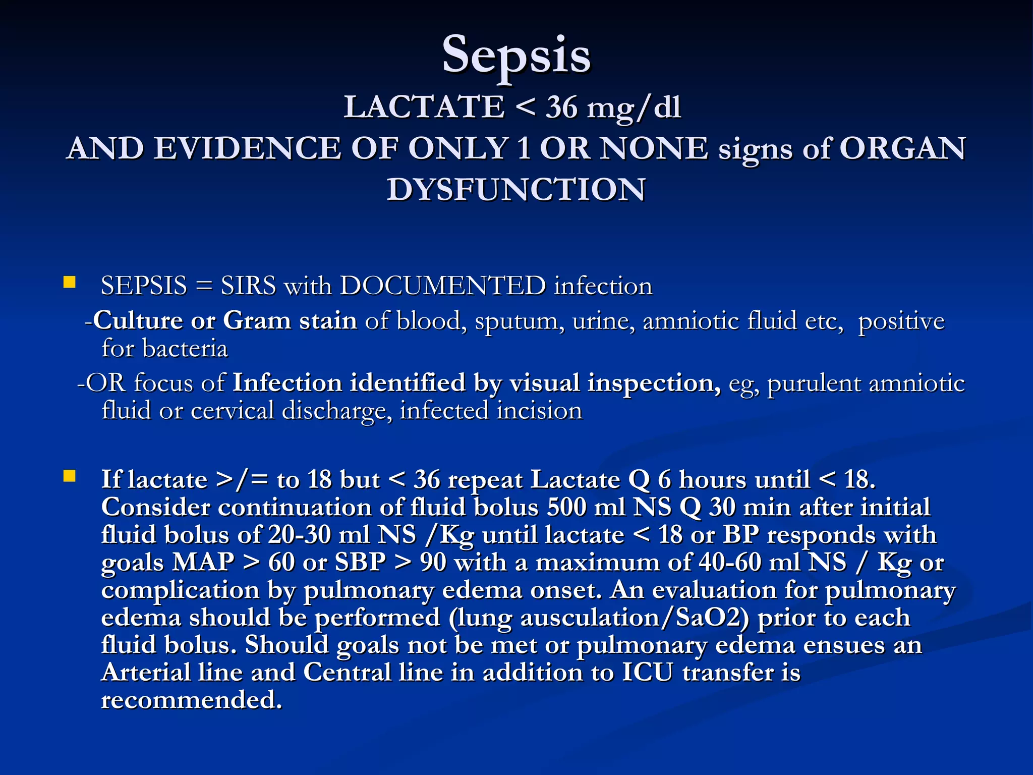 Summary sirs-sepsis | PPT
