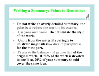 How to write a Summary effectively. Examples and practice | PPT