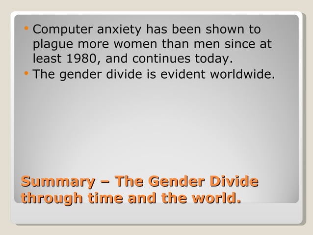 Digital Divide: The Special Case of Gender | PPT