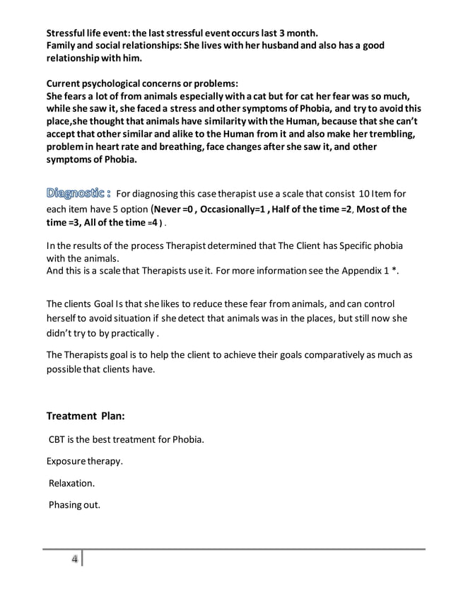Case Presentation (specific Phobia) | DOCX | Physical Therapy | Wellness