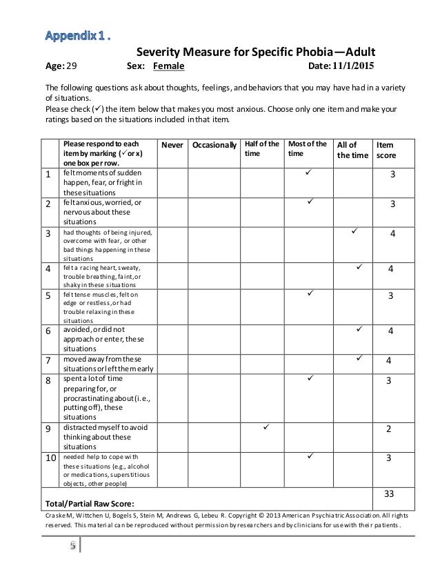 Case Presentation (specific Phobia)