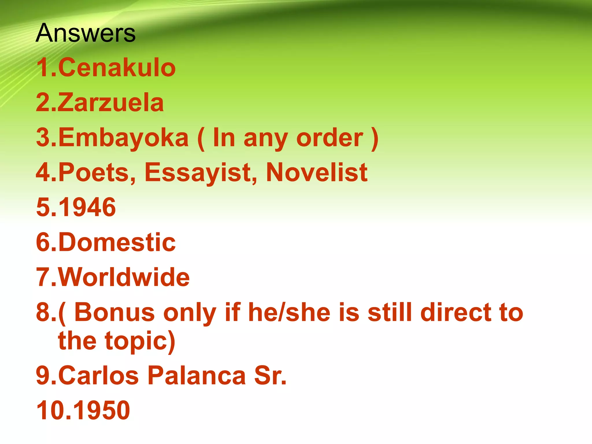 Summary about the period of | PPT