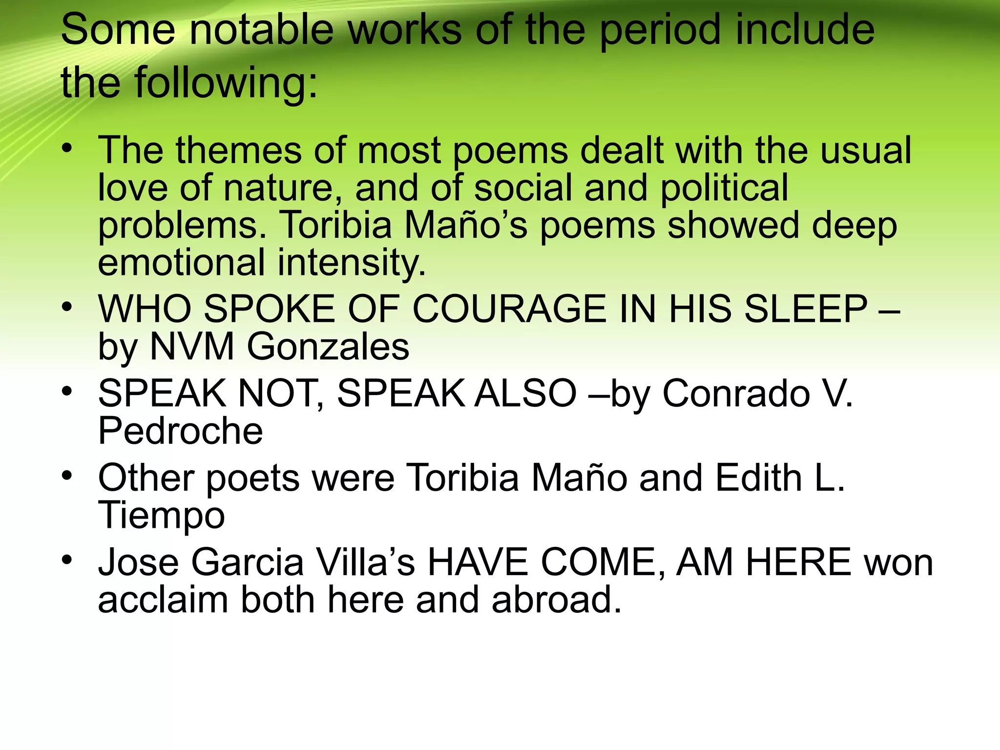 Summary about the period of | PPT