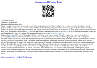 Summary And Response Essay | PPT
