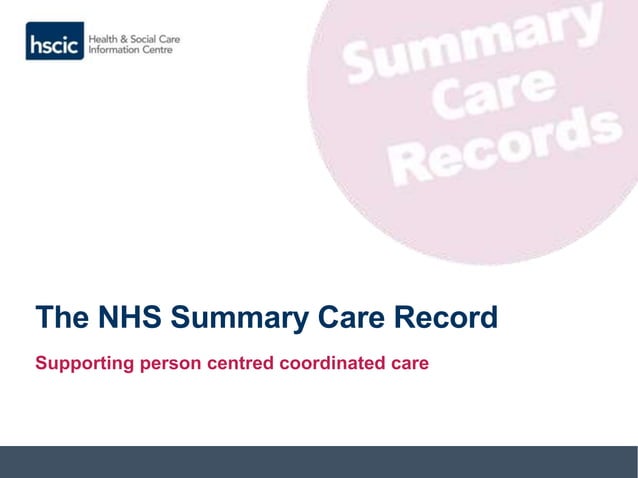 Summary Care Record Update - Robert Jeeves, NHS England | PPTX ...