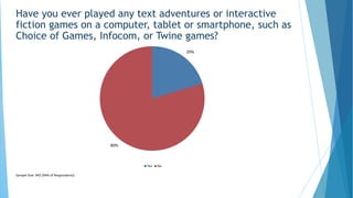 TTRPG, Gamebook, and Interactive Fiction Survey | PPT