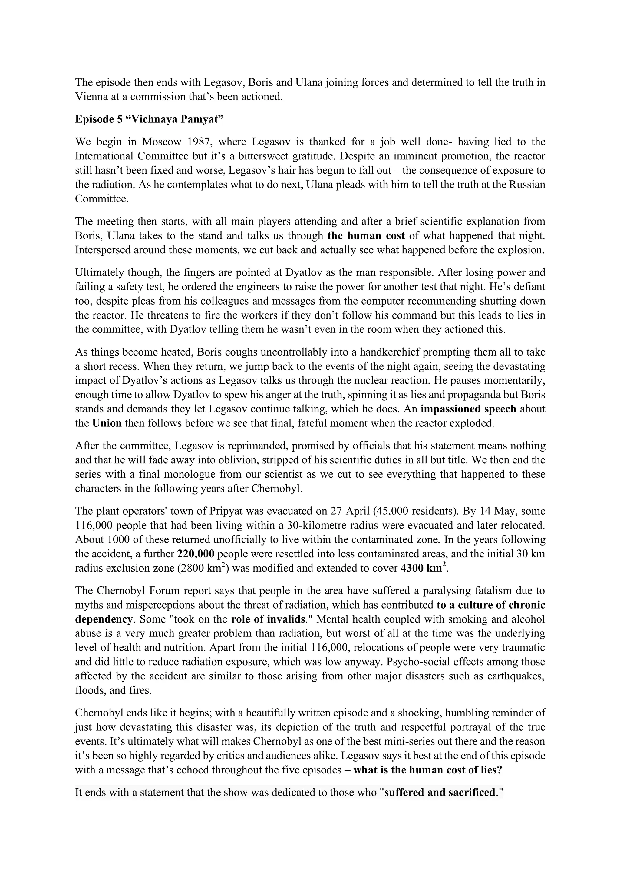 Docuseries Review- Chernobyl (HBO) | PDF