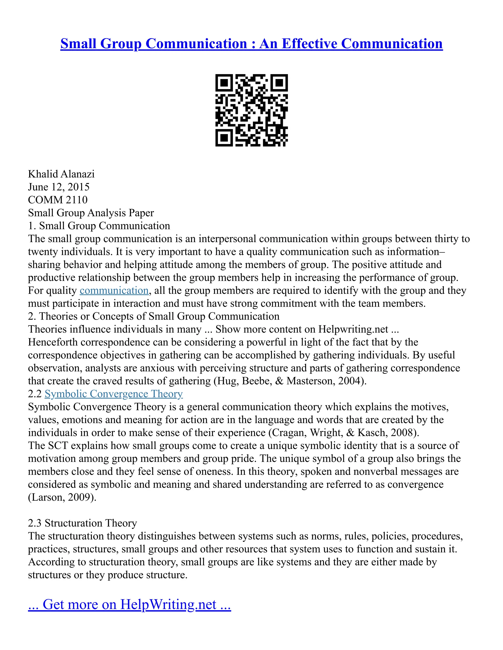 Summary Communication Theory | PDF