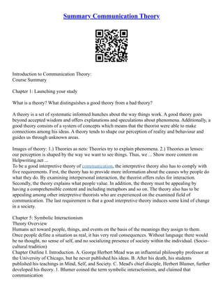 Summary Communication Theory | PDF