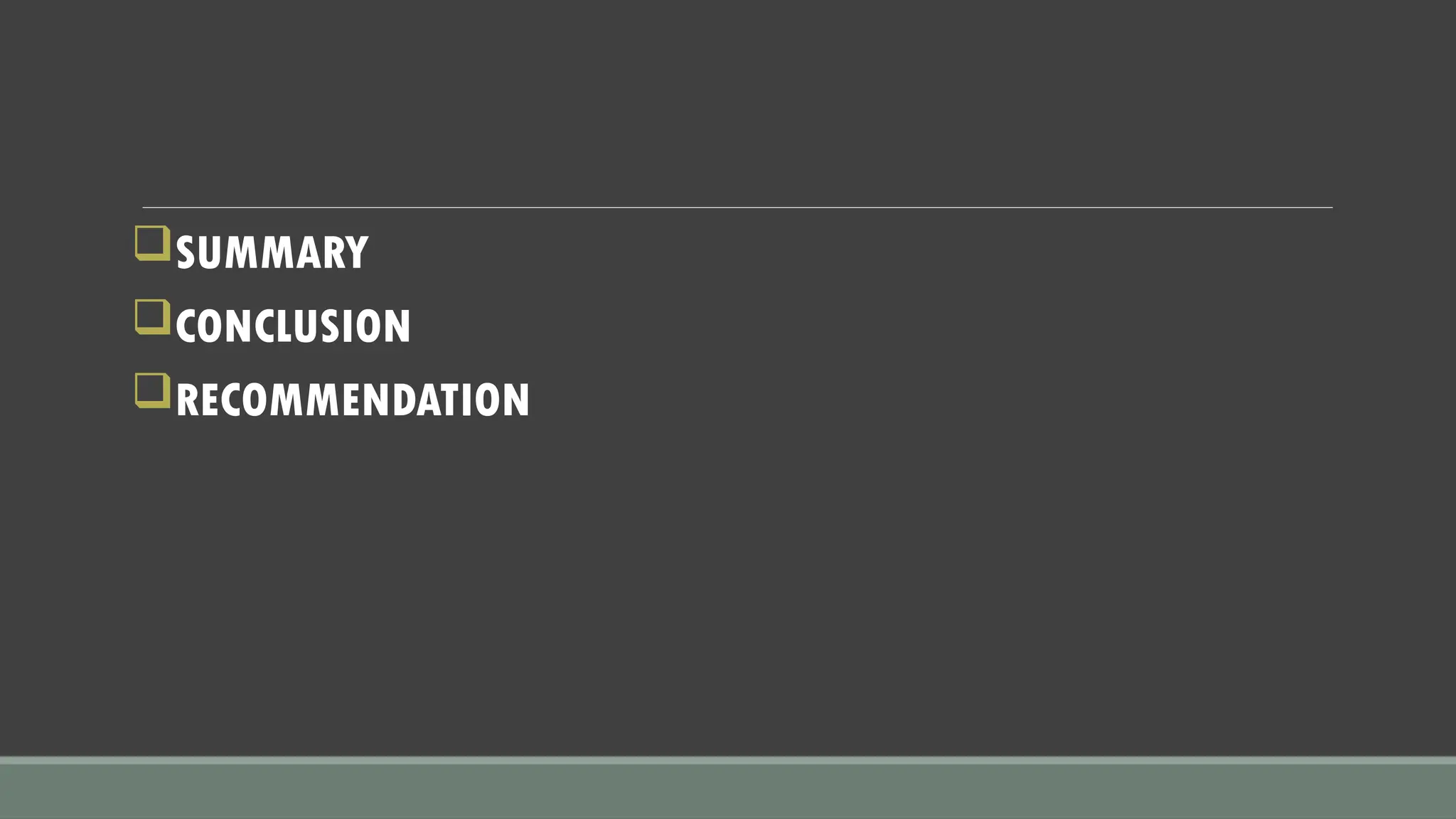 Summary, Conclusion and Recommendation PPT Presentation | PPTX