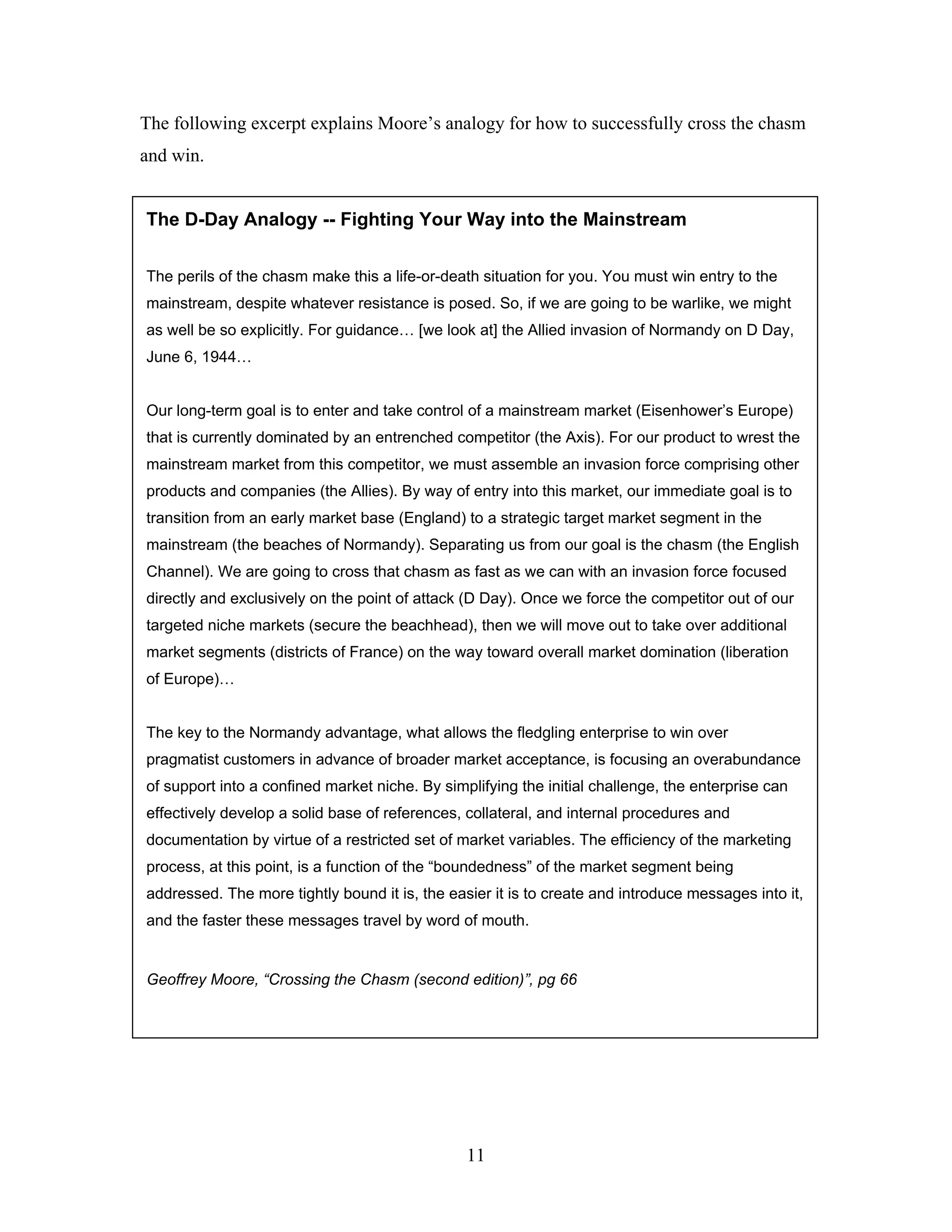 Summary Crossing The Chasm | PDF