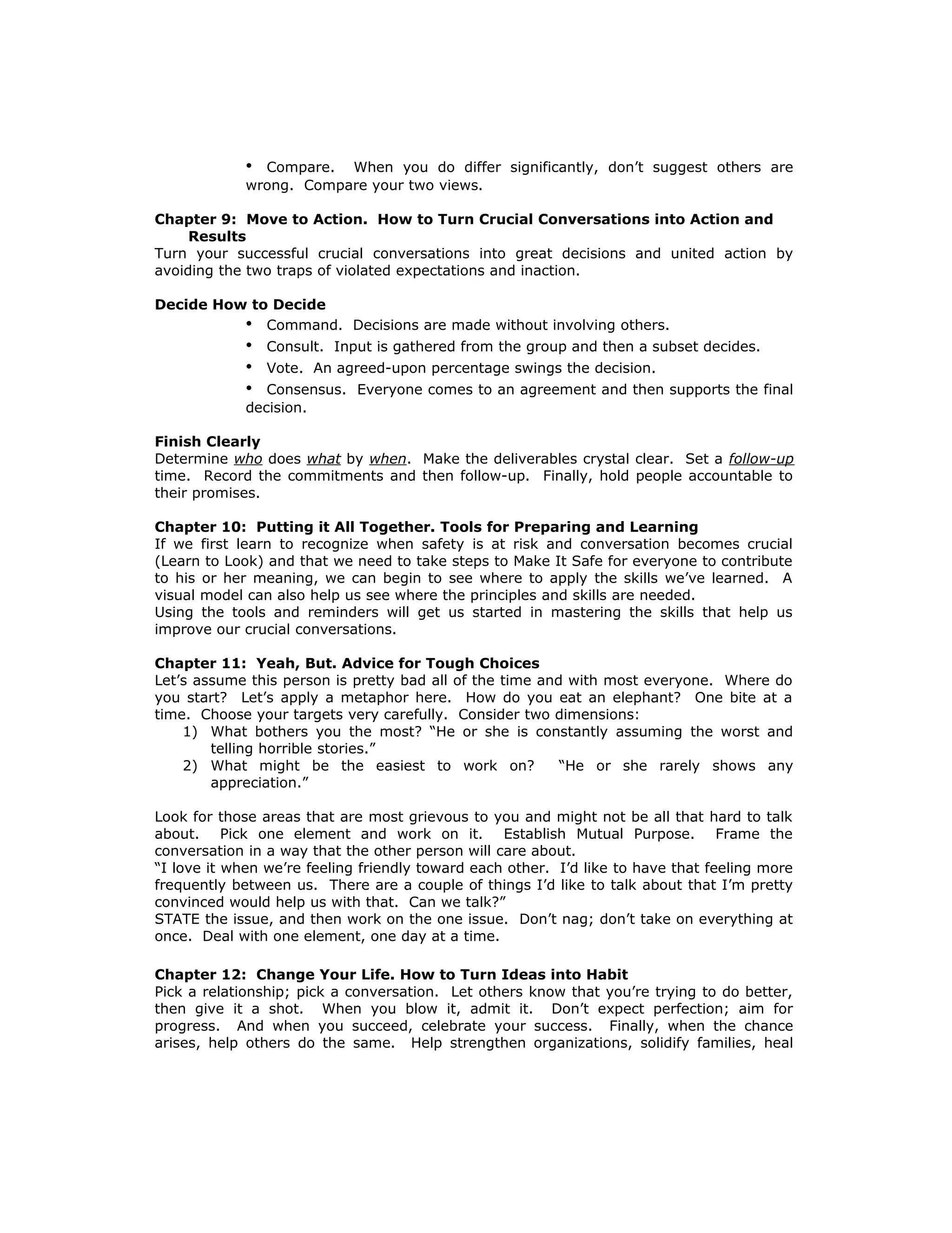 Summary crucial conversations | DOC