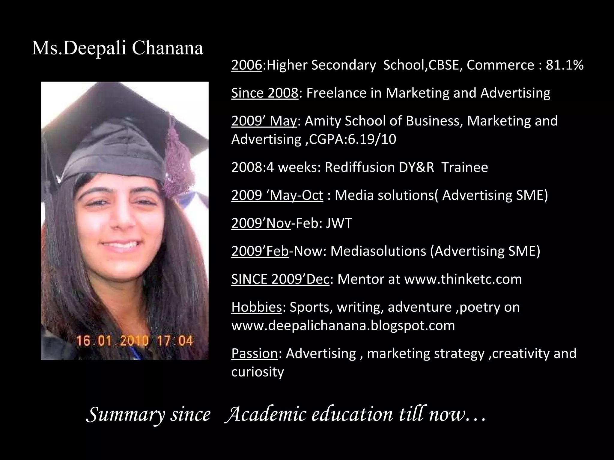 Summary Deepali Chanana | PPT