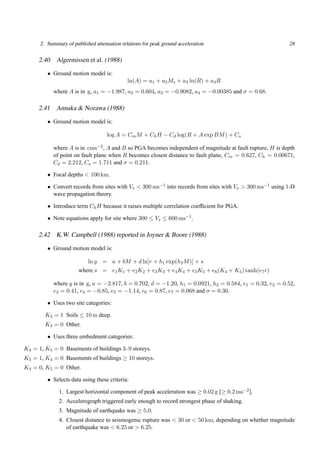 PGA EQUATIONS: SUMMARY | PDF
