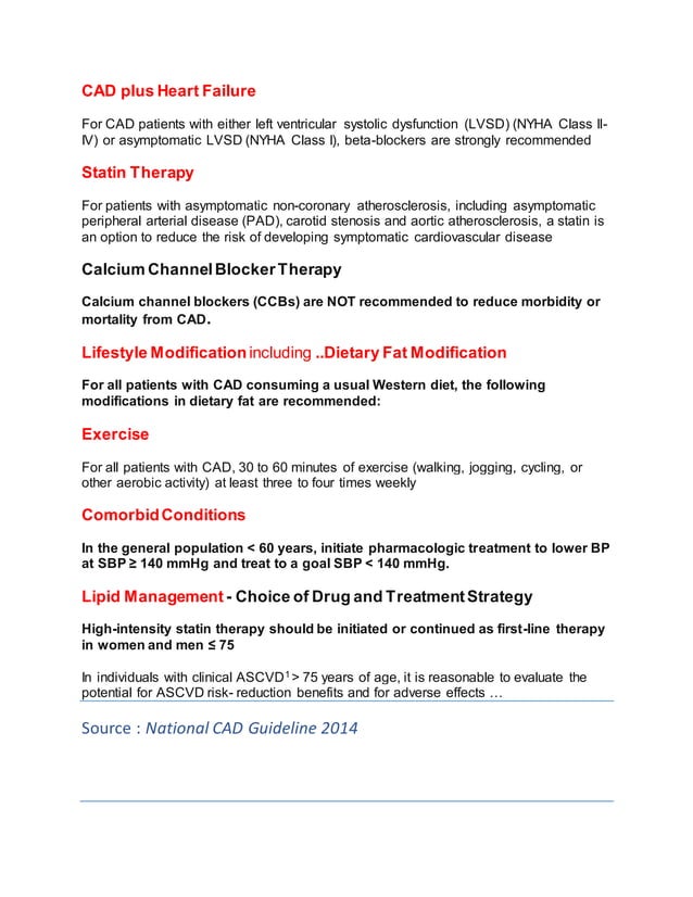 Summary guideline of coronary artery diseas | PDF