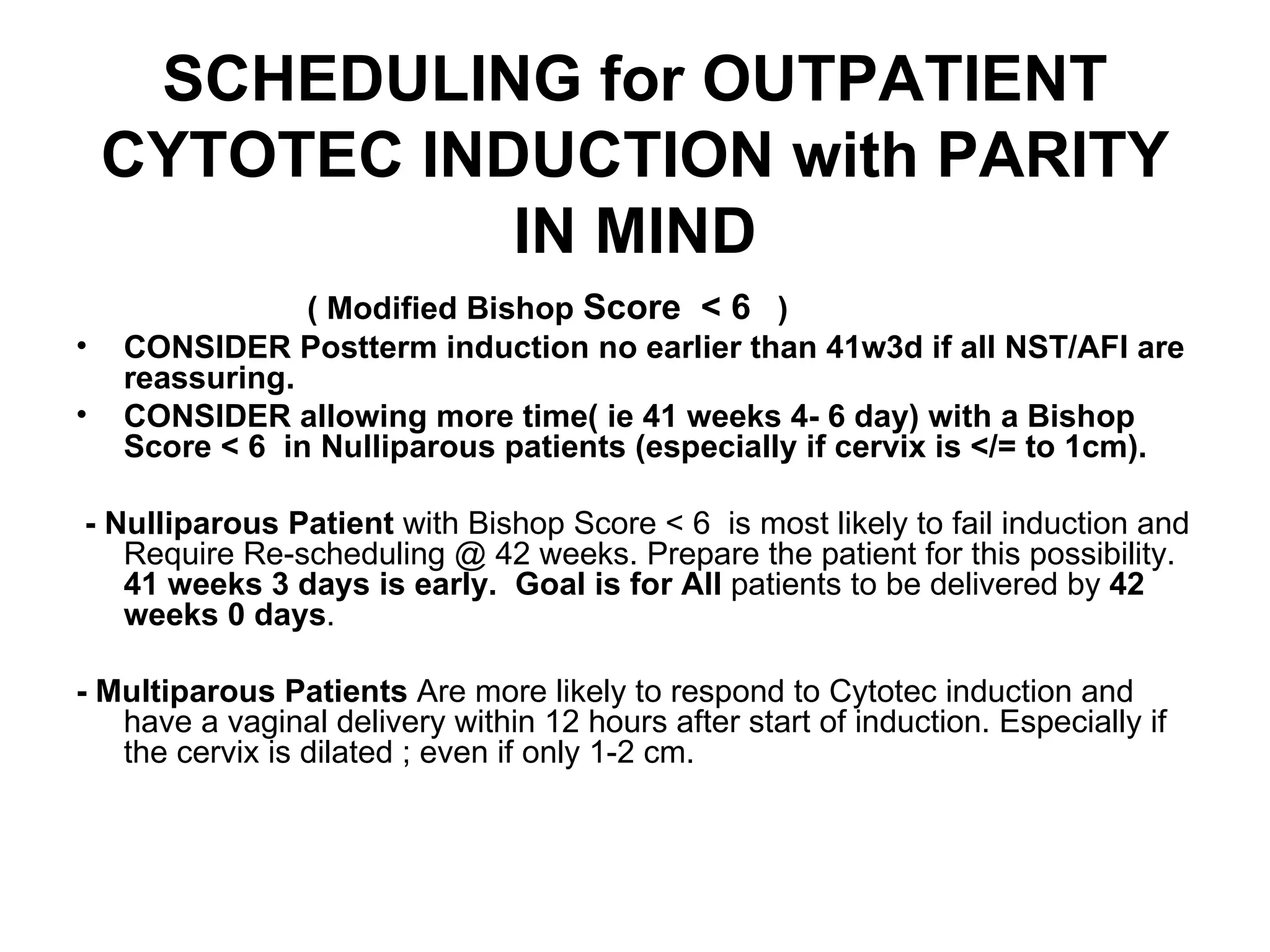 Summary induction guidelines | PPT