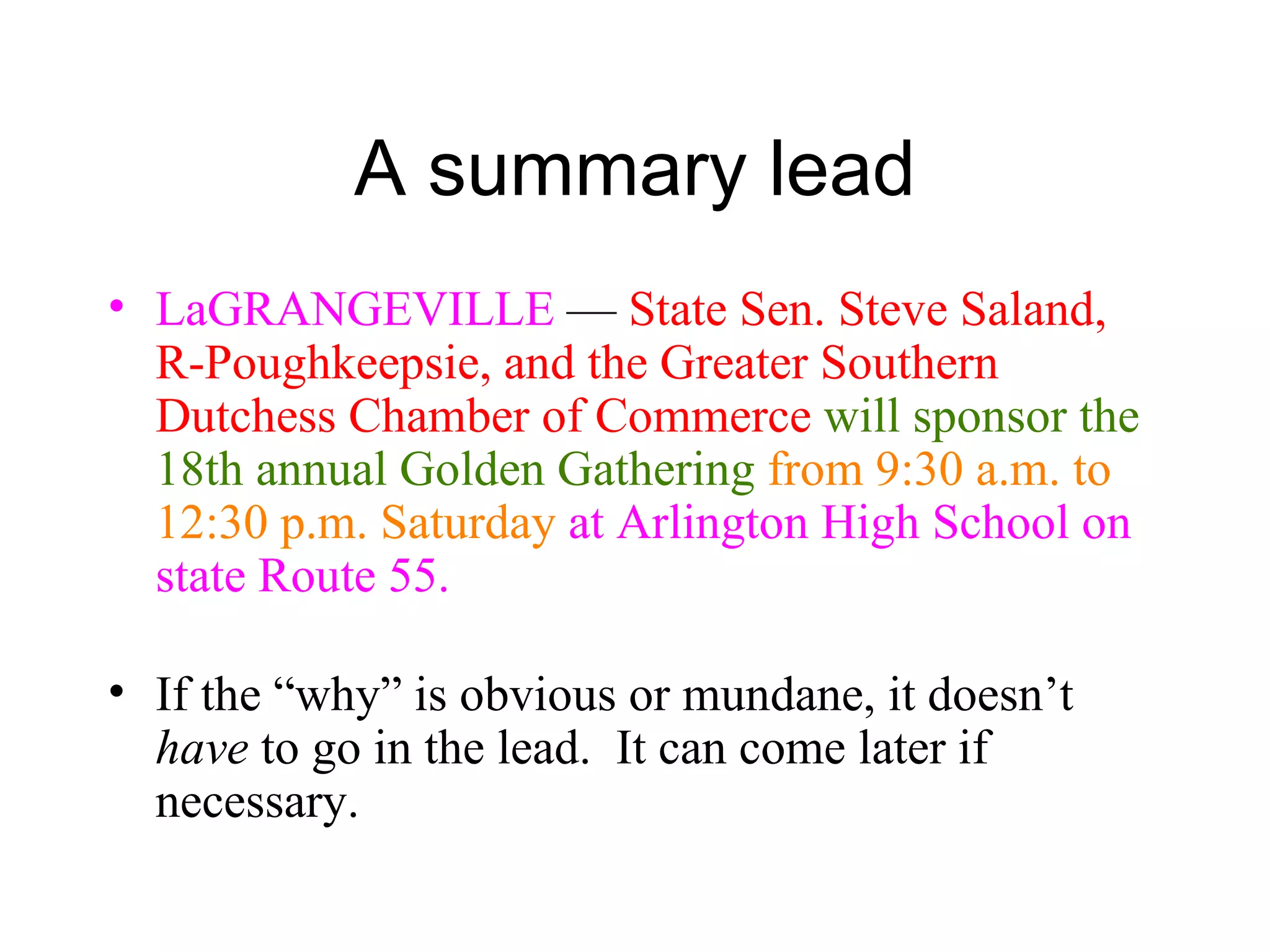 Summary Leads | PPT | Politics