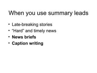 Summary Leads | PPT | Politics