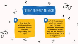 Summary machine learning and model deployment | PPT