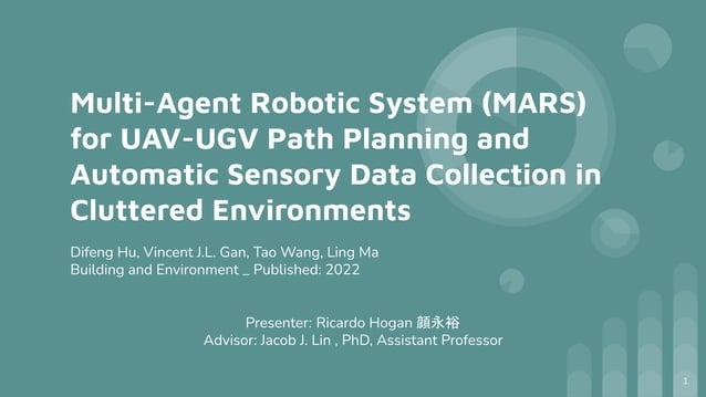 Summary Multi Agent Robotic System Mars For Uav Ugv Path Planning