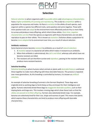 Summary Notes - Topic 18 Variation and Selection - CIE Biology IGCSE.pdf
