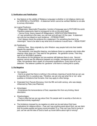 Summary notes religious language | DOC