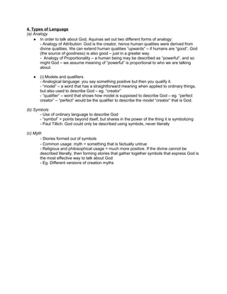 Summary notes religious language | DOC