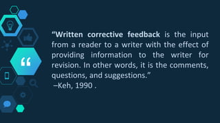 Written Corrective Feedback (Journal Summary) | PPTX