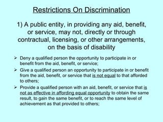 Summary Of ADA Title II Regulations | PPT