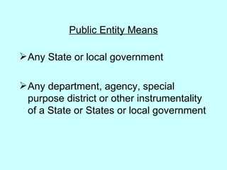 Summary Of ADA Title II Regulations | PPT