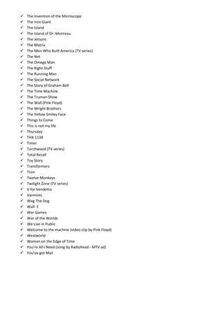 Summary of all the movies... | PDF