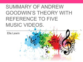 Summary of andrew goodwin’s theory | PPT
