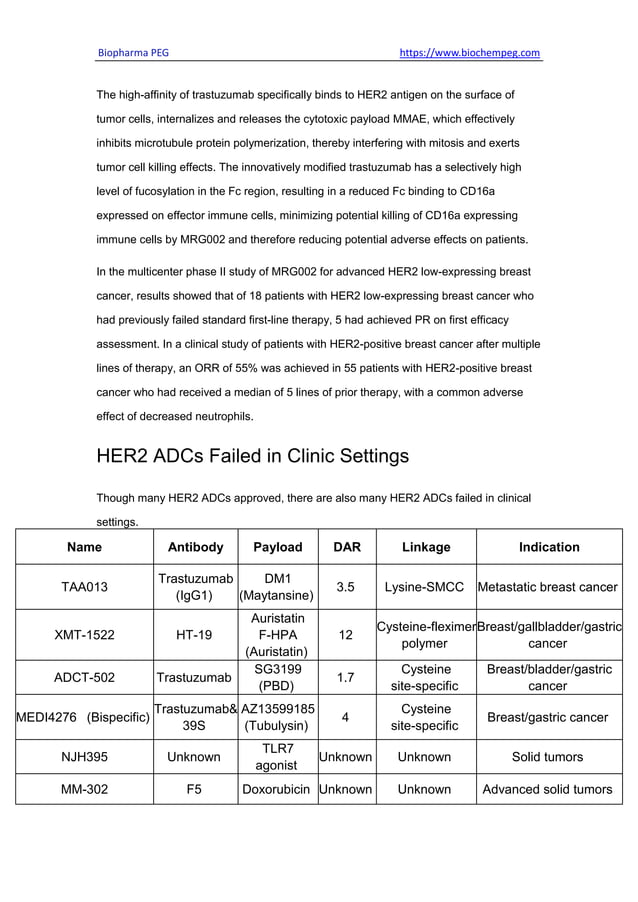 Summary of Approved HER2 ADCs on The Market & in Clinical Trials.pdf