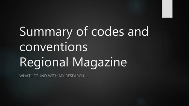 Summary of codes and conventions | PPT