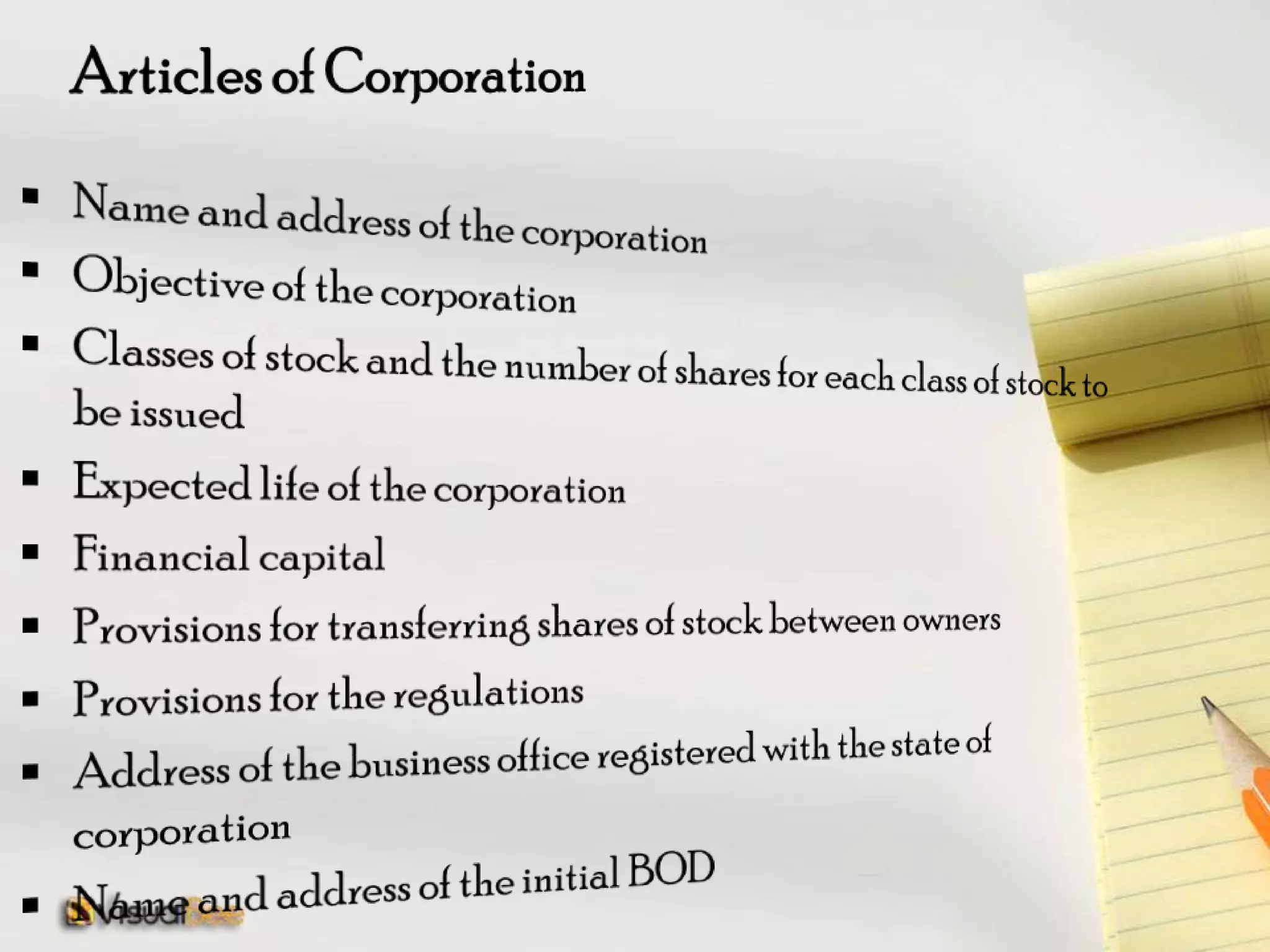 Summary of corporation | PPT