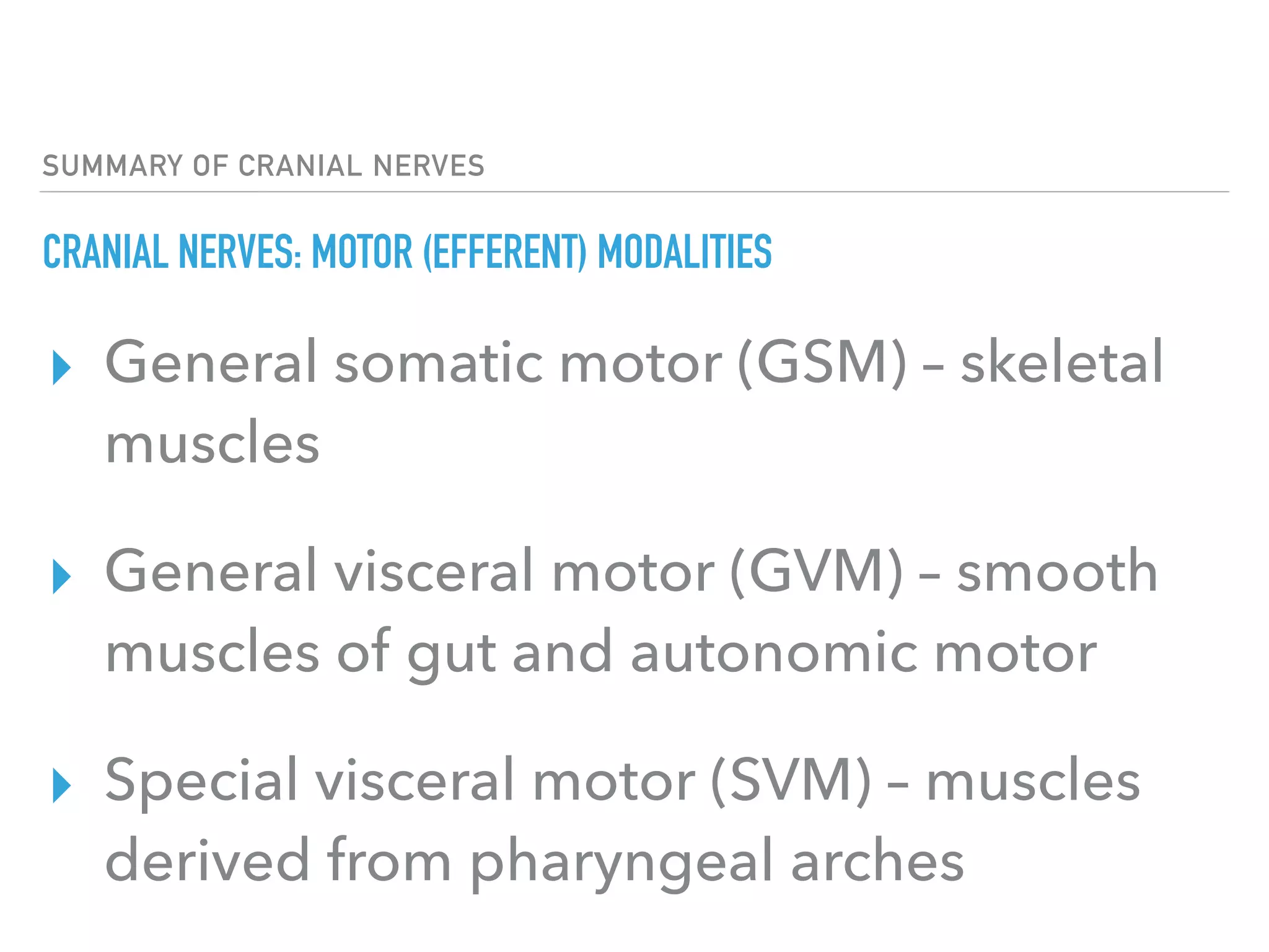 Summary of cranial nerves | PDF