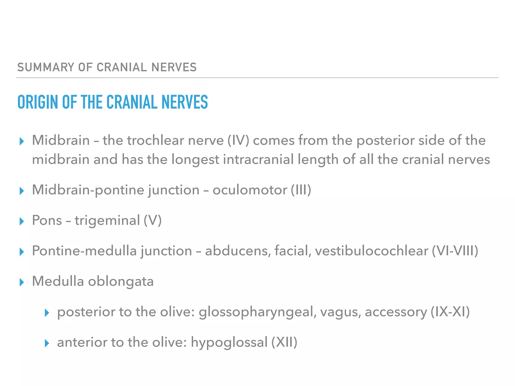 Summary of cranial nerves | PDF