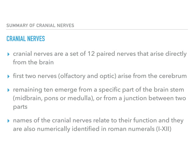 Summary of cranial nerves | PPT