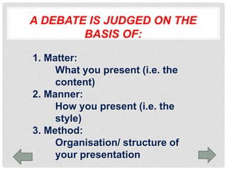 Summary of debate | PPTX