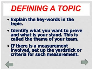 Summary of debate | PPTX