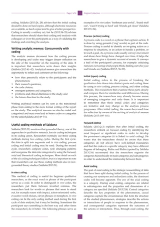 Summary of different approaches collection of coding and data analysis ...