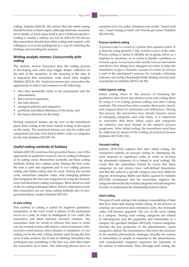 Summary Of Different Approaches Collection Of Coding And Data Analysis
