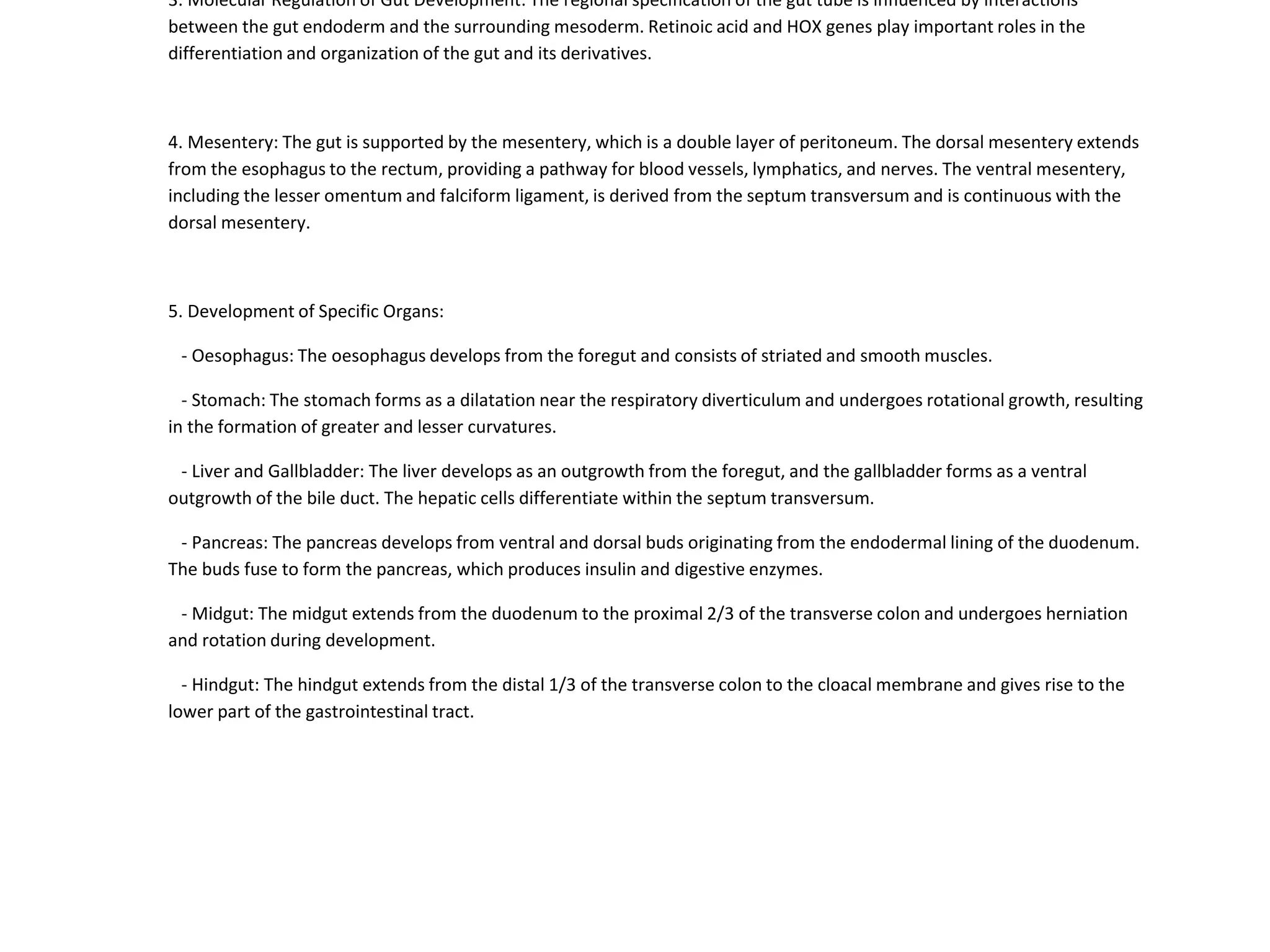 Summary of Digestive Embryology | PPTX
