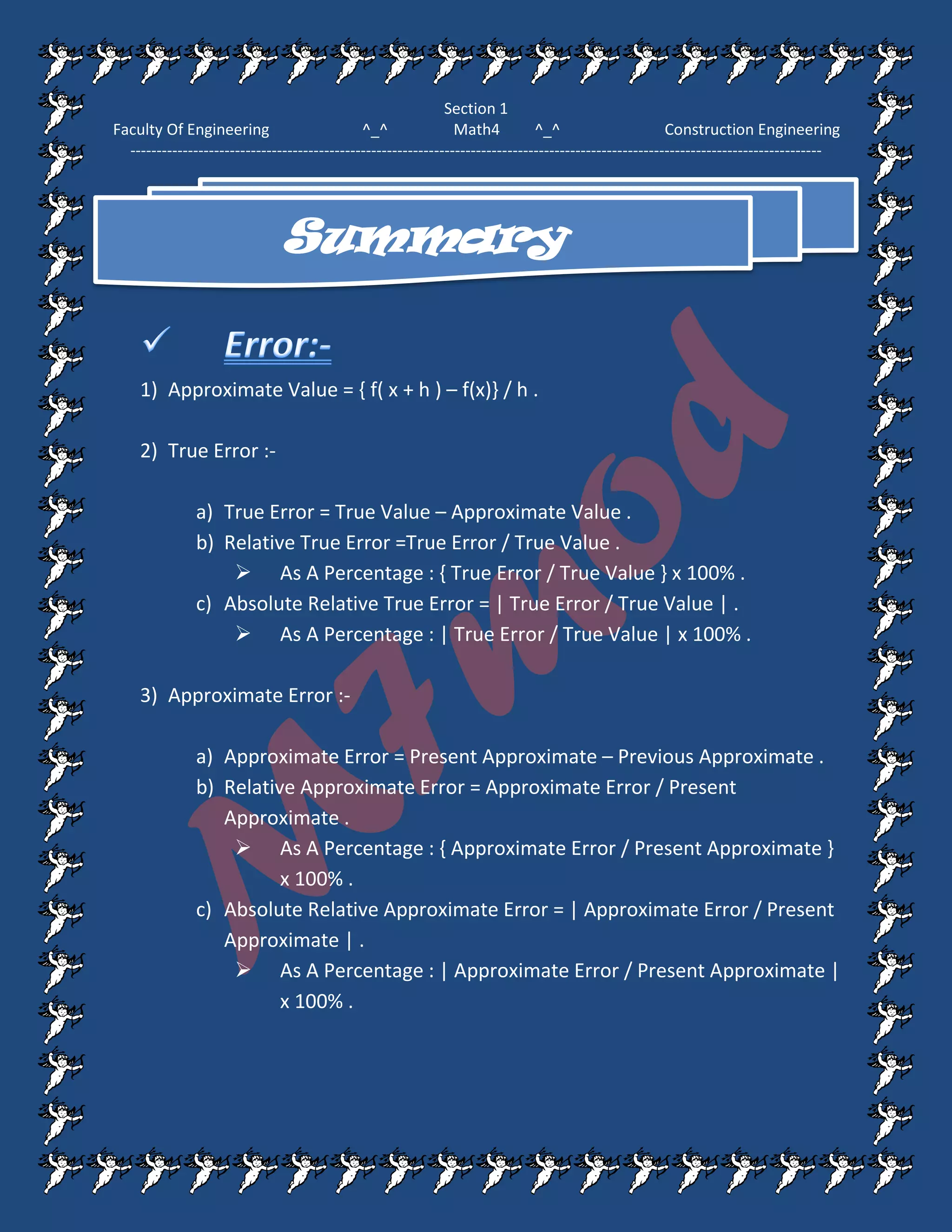 Summary of error | PDF