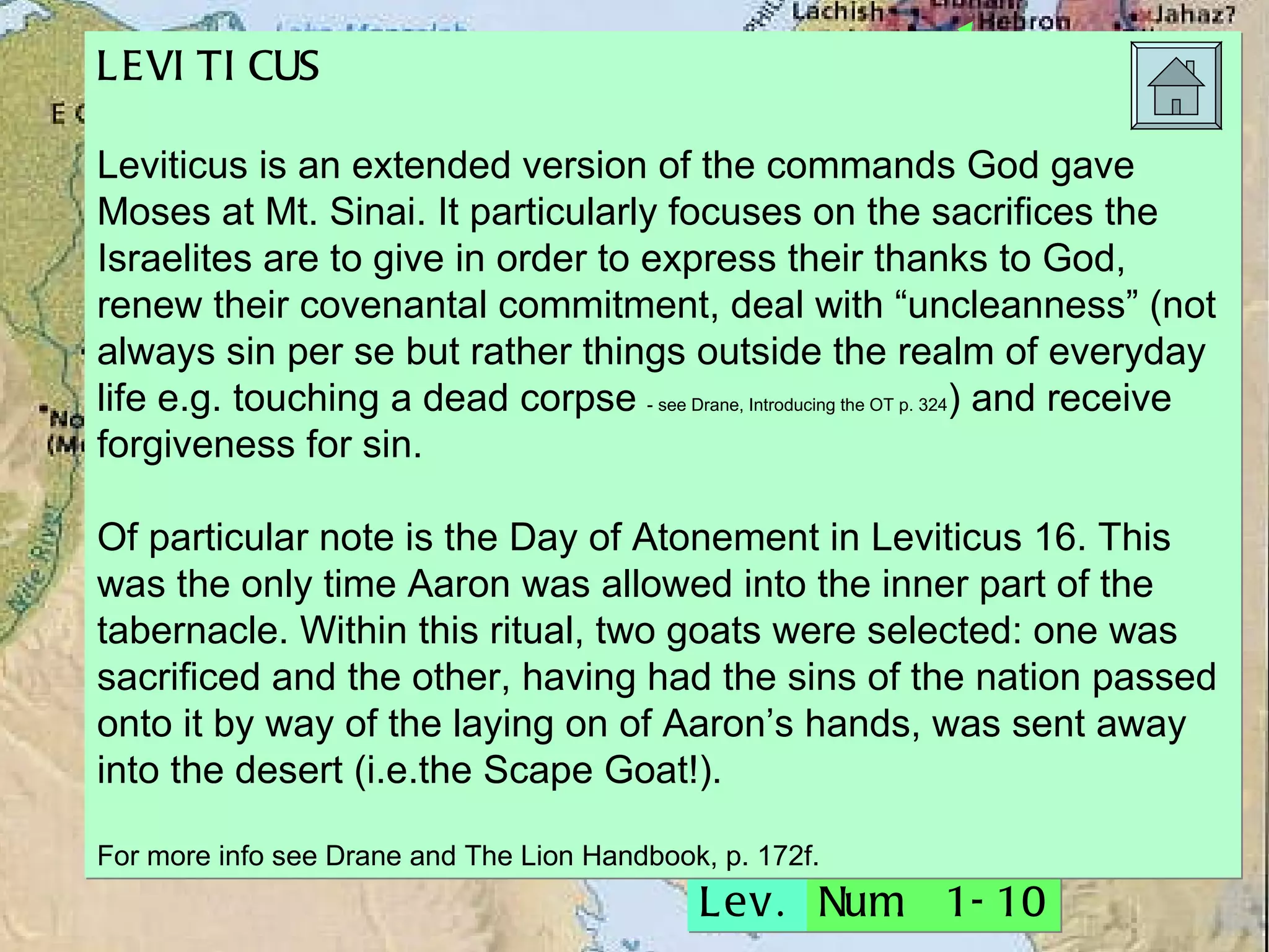 Summary of Exodus, Leviticus, Numbers and Deuteronomy | PPT